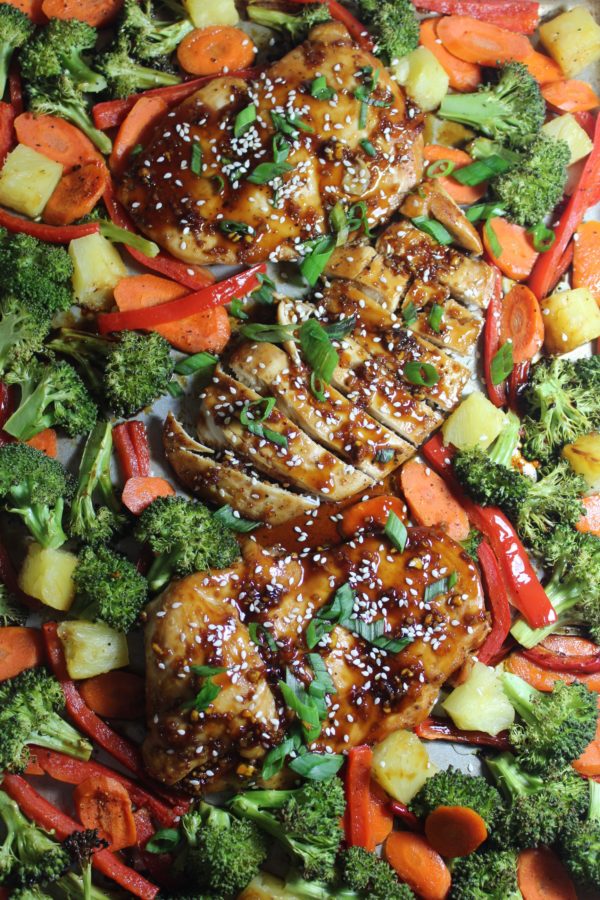 One Sheet Pan Sesame Teriyaki Chicken and Veggies - Forks 'n' Flip Flops