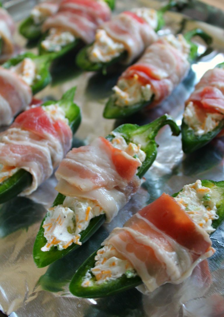 Cheesy Bacon Wrapped Jalapeno Poppers - Forks 'n' Flip Flops